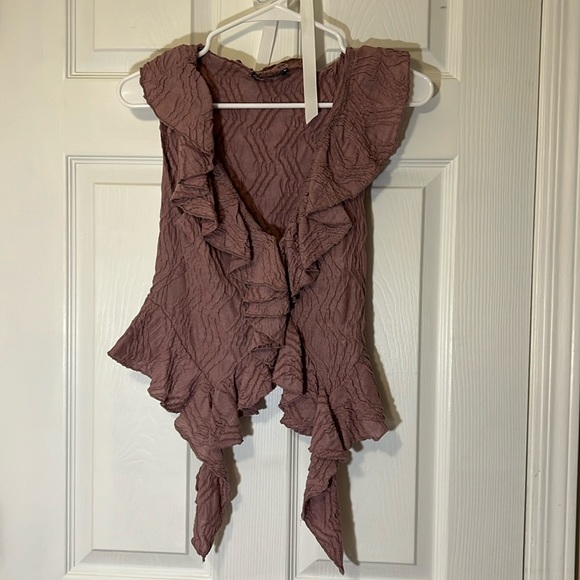 Zara | Tops | Zara Purple Ruffle Top | Poshmark